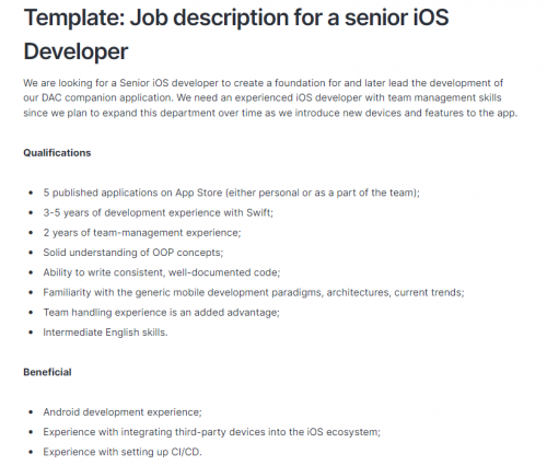 How to Write an Effective Job Description for an iOS Developer